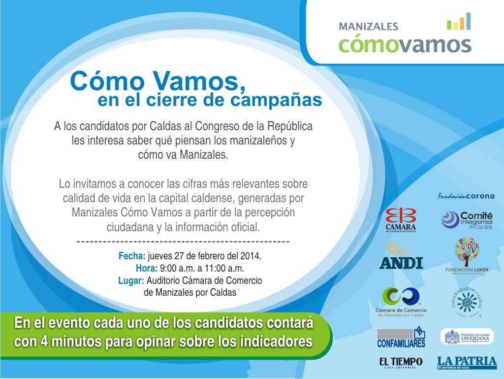 Candidatos por Caldas al Congreso conocerán cómo vamos en calidad de ...